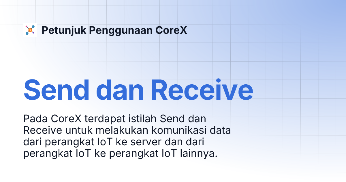 Send dan Receive | Petunjuk Penggunaan CoreX